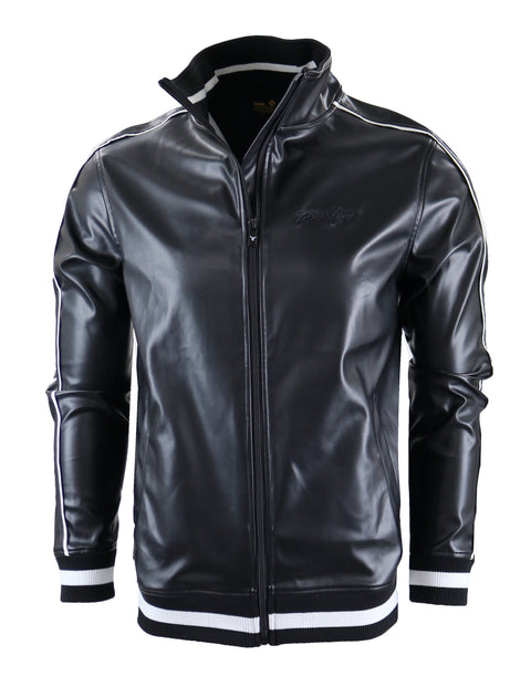 STRETCHED VEGAN LEATHER PU TRACK JACKET - F61307 – Screenshotbrand