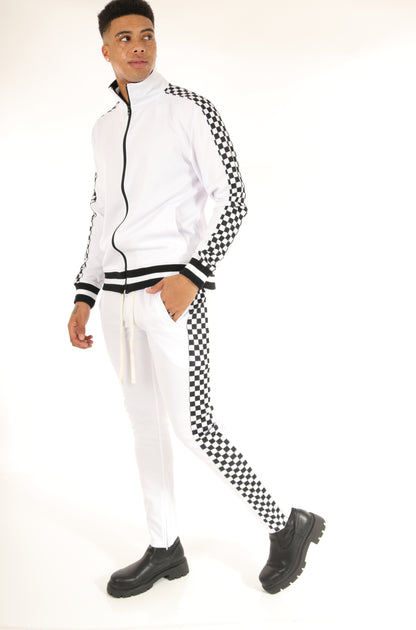 P11854 Checker Track Pants -WHITE – Screenshotbrand