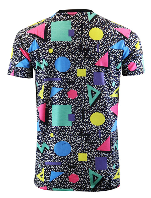 S11010-RETRO 80'S PATTERN T-SHIRTS (PINK/GEO) – Screenshotbrand