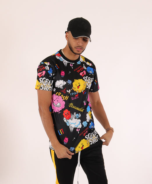 ANIMATION PRINT T-SHIRTS-S11095 (BLACK) – Screenshotbrand